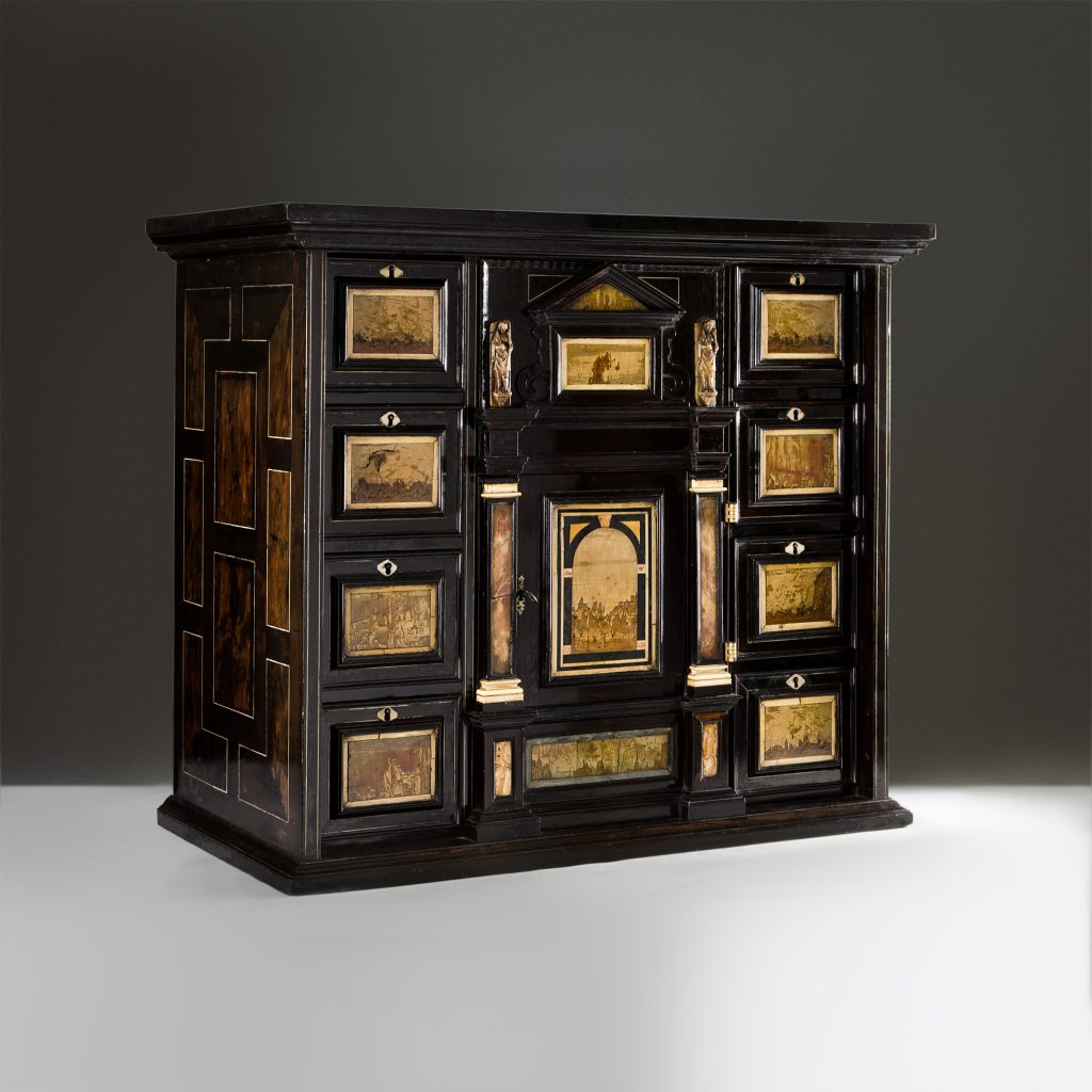 A Flemish or South German Kingwood Veneered Architectural Cabinet on ...